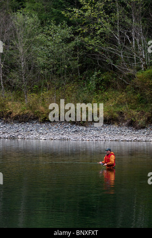 Fly fishing in the Tashish River in the Tashish Kwois Regional Park, on ...
