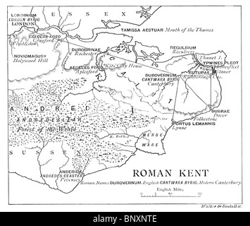 Map of Roman Kent Stock Photo - Alamy