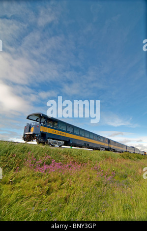 USA, Alaska, Anchorage, Alaska Railroad locamotive, Anchorage train ...