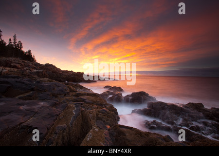 Dawn at Hunters Head, Acadia National Park, Maine, USA Stock Photo - Alamy