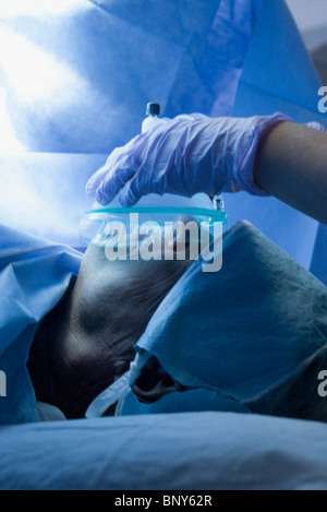 Patient receiving oxygen during operation Stock Photo - Alamy
