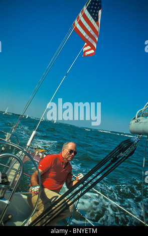 Sailing yachts floating in windy weather. Video. Top view of group of ...