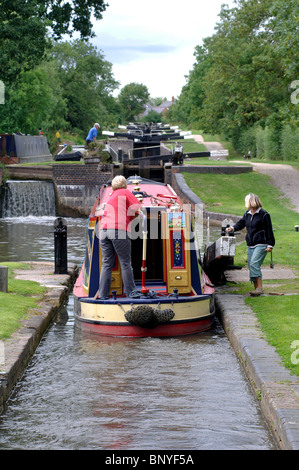 Lapworth flight of locks on the Stratford upon Avon Canal, Warwickshire ...