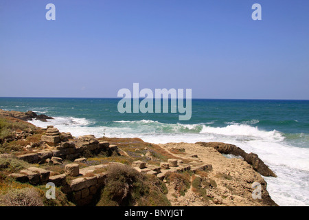 Israel, Carmel Coast, Tel Dor on the Mediterranean coast, site of ...