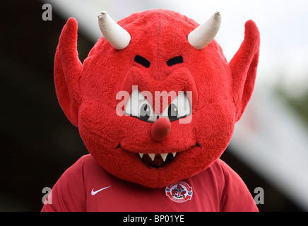 Crawley Town football club mascot a red devil entertains the crowds ...
