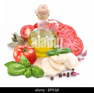 Ingredient for making salad. Vegetable salad in plate: avocado, arugula ...