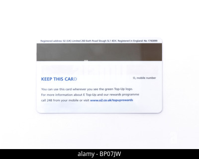 O2 top-up card for mobile telephony credits Stock Photo - Alamy