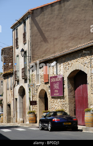Wine selling cellars of Chateau Abelanet at Fitou a wine town in the ...