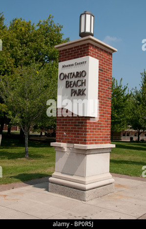 Ontario Beach sign, Rochester NY New York State USA Stock Photo - Alamy