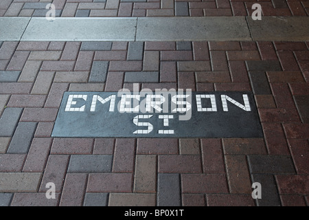 Street names in the pavement in Napier Stock Photo - Alamy