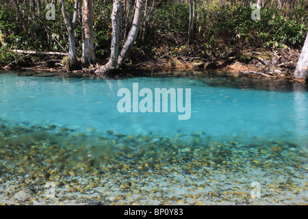 Azure colored river in Matsumoto, Japan, Asia Stock Photo - Alamy
