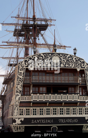 A replica of the Spanish war ship Santisima Trinidad in the Harbour ...