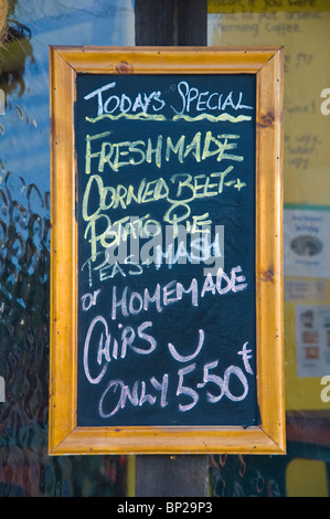 Signs outside taverna in Sidari on the Greek island of Corfu Greece GR ...