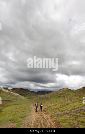 Hiking in the Hengill geothermal area Stock Photo - Alamy