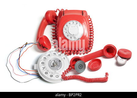 Parts of a handset, old telephone Stock Photo - Alamy