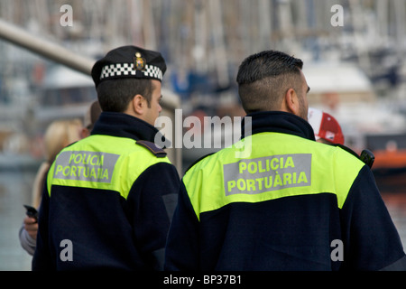 policia portuaria port police patrolling port of barcelona catalonia ...