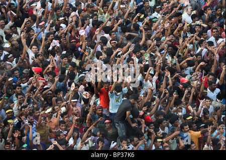 India Kerala Thrissur a joyful crowd during the Pooram Elephant ...