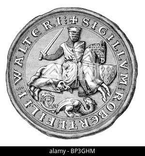 Seal of Robert Fitz-Walter. Leader of the baronial opposition against ...
