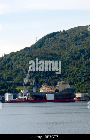 A ship being built at Ulsteinvik, Western Norway. Home of Rolls Royce ...