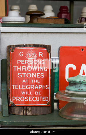 Old Fashioned Warning Signs for Road works Stock Photo - Alamy