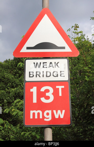Road sign warning of weight limit ahead UK Stock Photo - Alamy