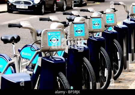 London cycle hire logos and bikes Stock Photo - Alamy