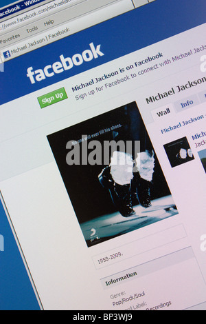 Michael Jackson facebook fanpage Stock Photo - Alamy