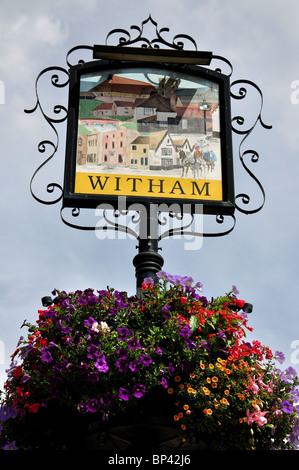 Town sign, Newland Street, Witham, Essex, England, United Kingdom Stock Photo - Alamy