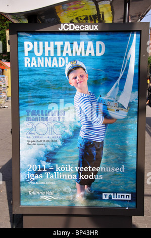 Estonia, Tallinn, bus stop sign Stock Photo - Alamy