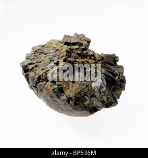 Fragment of meteorite on white background Stock Photo - Alamy