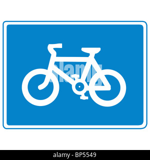 uk road sign cycle route path lane cyclists bike ahead Stock Photo - Alamy