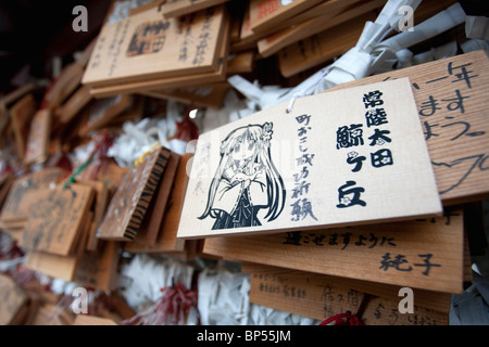 Wooden plaques with anime characters, Kanda Myojin Shrine Stock Photo ...