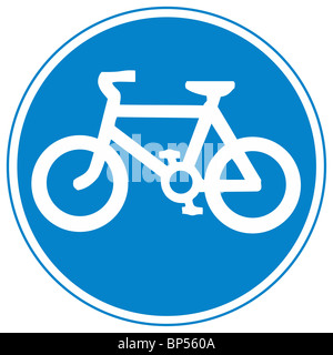 uk road sign cycle route path lane cyclists bike ahead Stock Photo - Alamy