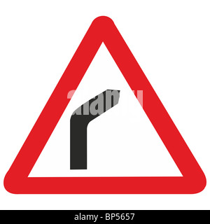 Left Hand Bend Hazard Road Sign, UK Stock Photo: 79559684 - Alamy