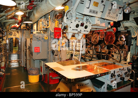 Main control room and interior of the USS Drum, a WWII Gato Class ...
