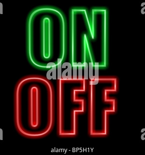 OFF - fluorescent Neon tube Sign on brickwork - Front view - 3D ...