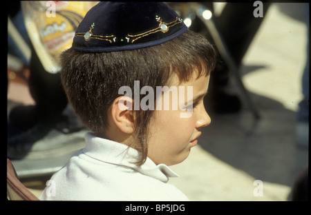 3779. JEWISH BOY WITH SIDELOCKS WEARING A TRADITIONAL HAT Stock Photo ...