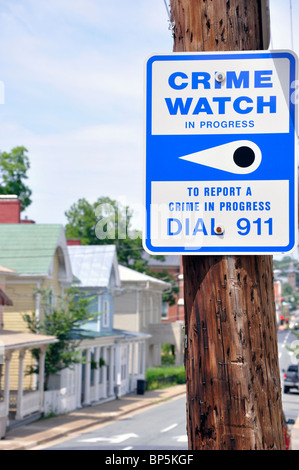 US Neighborhood crime watch sign. USA Neighbourhood road traffic sign ...