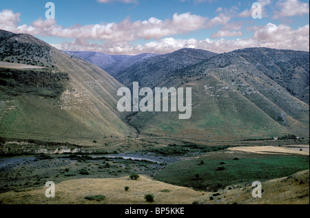 5303. Yarmuk river and the mountains of Bashan in today's Syria Stock ...