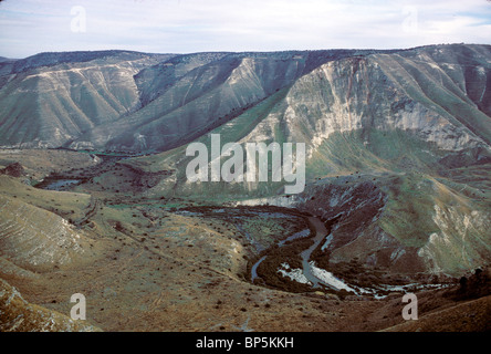 5303. Yarmuk river and the mountains of Bashan in today's Syria Stock ...