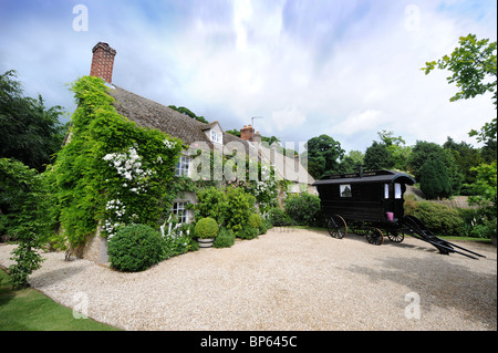 A traditional travellers wagon or gypsy caravan with Felicity Loudon's ...