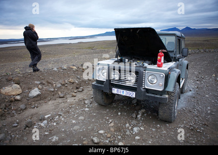 A broken down Land Rover caught fire in the interior highlands of ...