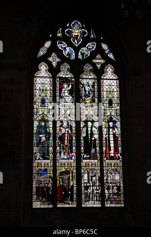 Stained glass window in Saint Eustache church in Paris, France Stock ...