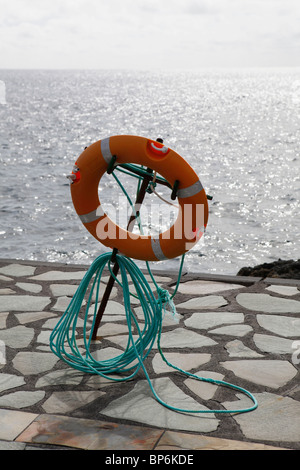 Orange life ring or preserver on board a cruise ship Stock Photo - Alamy