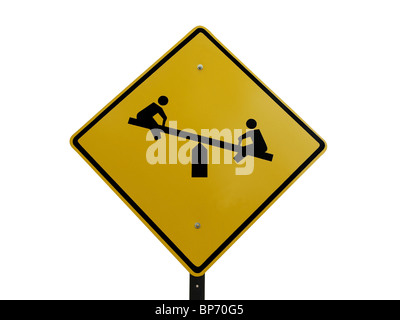 Seesaw teeter totter sign for a children's park or playground Stock ...