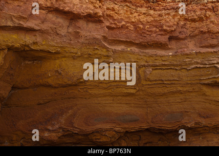 unusual colored limestone formation, red chalk Hunstanton. Carstone ...