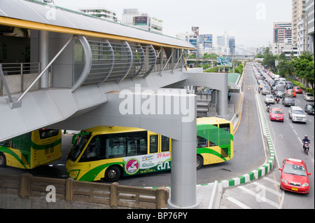 The Bangkok BRT Bus Rapid Transit System in Bangkok, Thailand Sathorn ...
