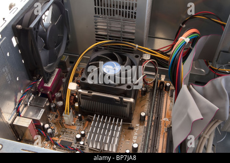 Inside of pc. Motherboard, CPU socket and RAM memory Stock Photo - Alamy