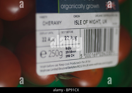 Bar code and best before date code on a bar of Cadbury's Chocolate ...