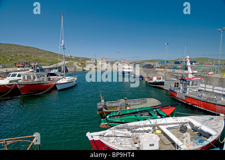 Berneray Harbour at Borgh on the Isle of Berneray in the Outer Hebrides ...